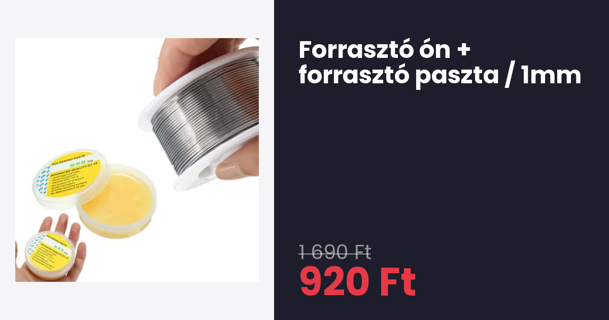 Forrasztó ón + forrasztó paszta / 1mm - Kellékáruház